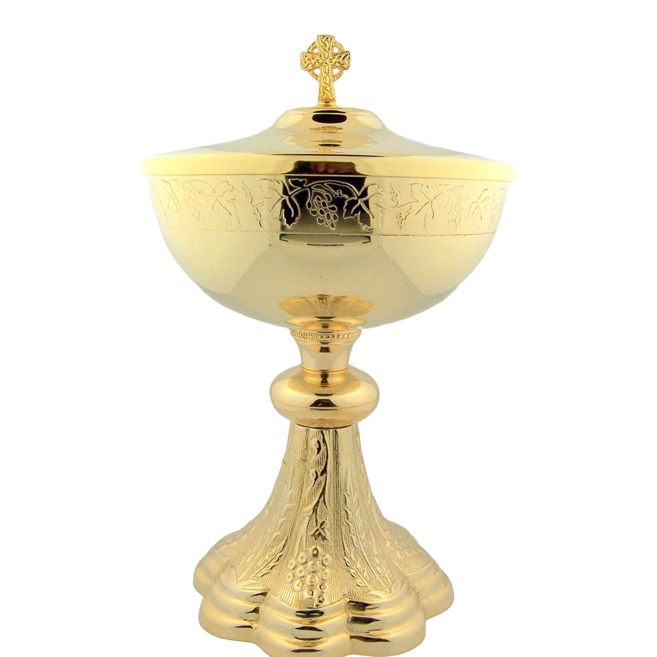 Grape & Wheat Church Chapel Gold Gild Priest Host Bread Bowl Ciborium ...