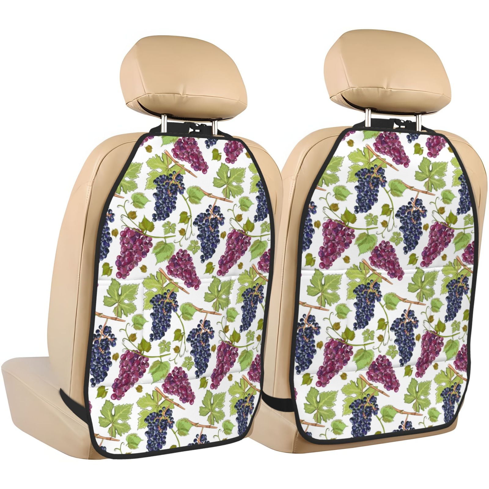 Grape blue purple Backseat Car Organizer, 2 Pack Kick Mats Back Seat ...