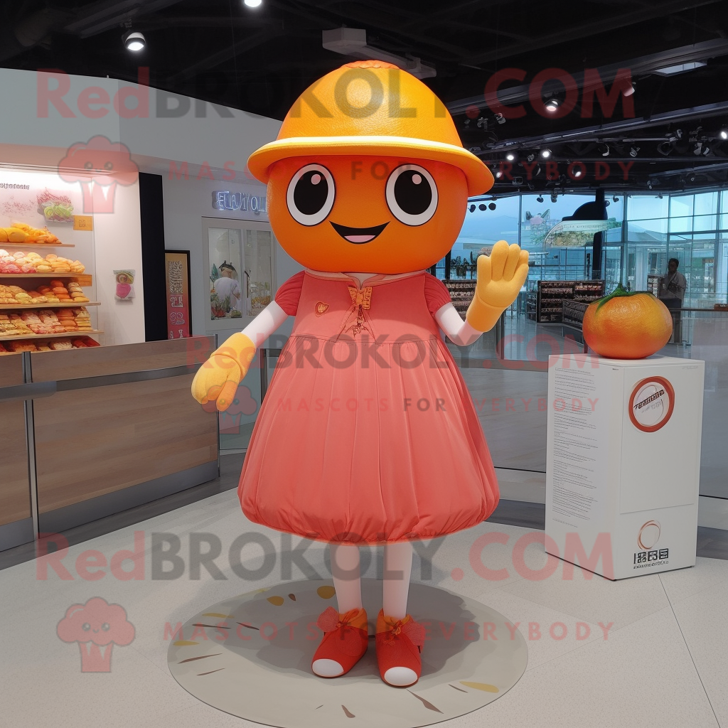 Grapefruit REDBROKOLY mascot costume character dressed with a Mini ...