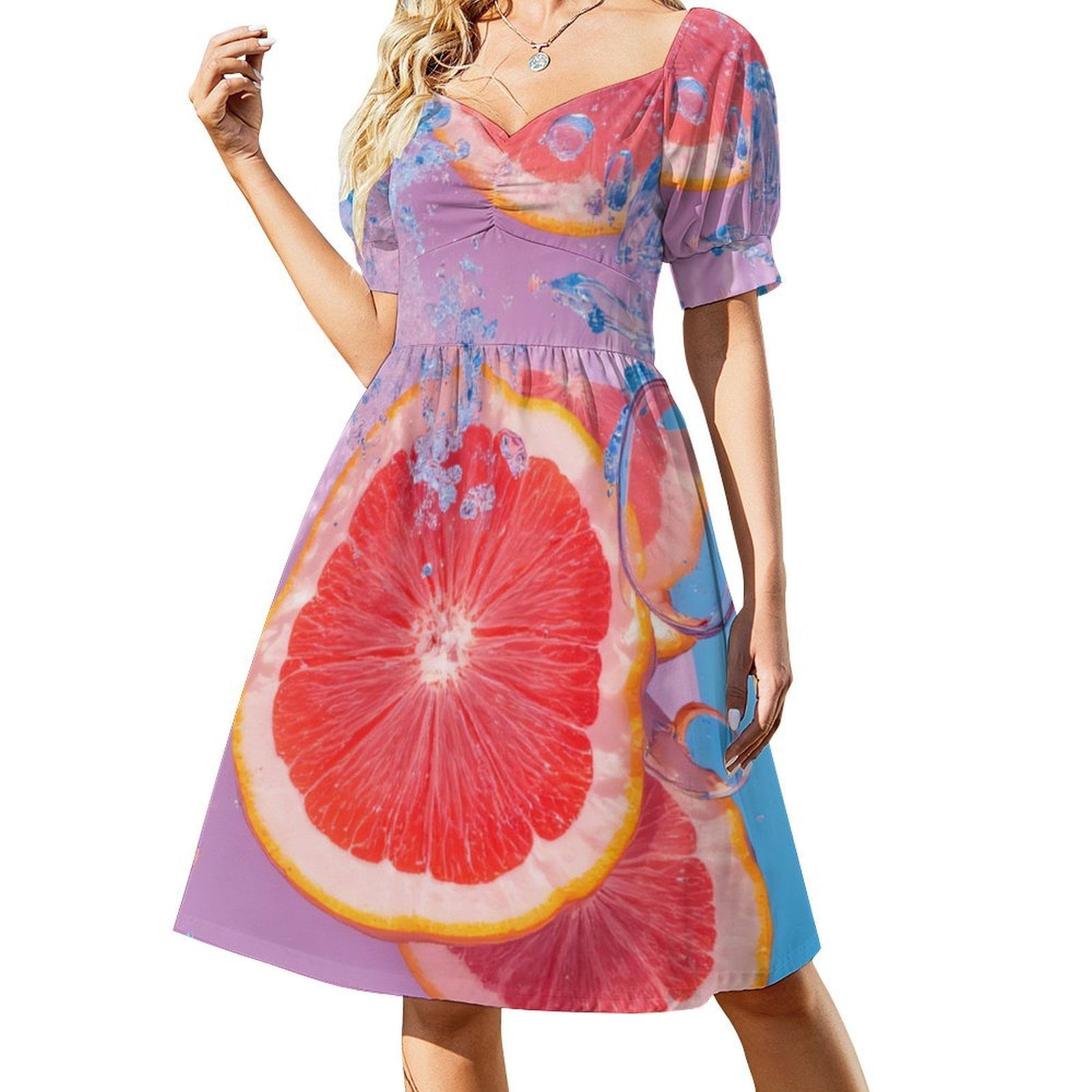 Grapefruit Slices in Water Splash Summer Women's Dress 2025 Elegant Dresses Plus Sizes - Walmart.com
