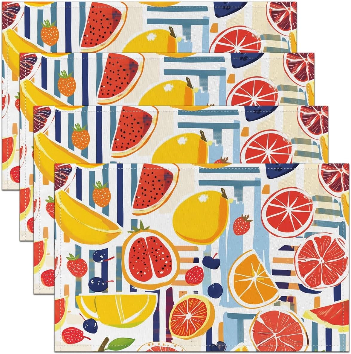 Grapefruit Table Mats Placemat 12"x18" Cartoon Fruits Summer Placemats ...