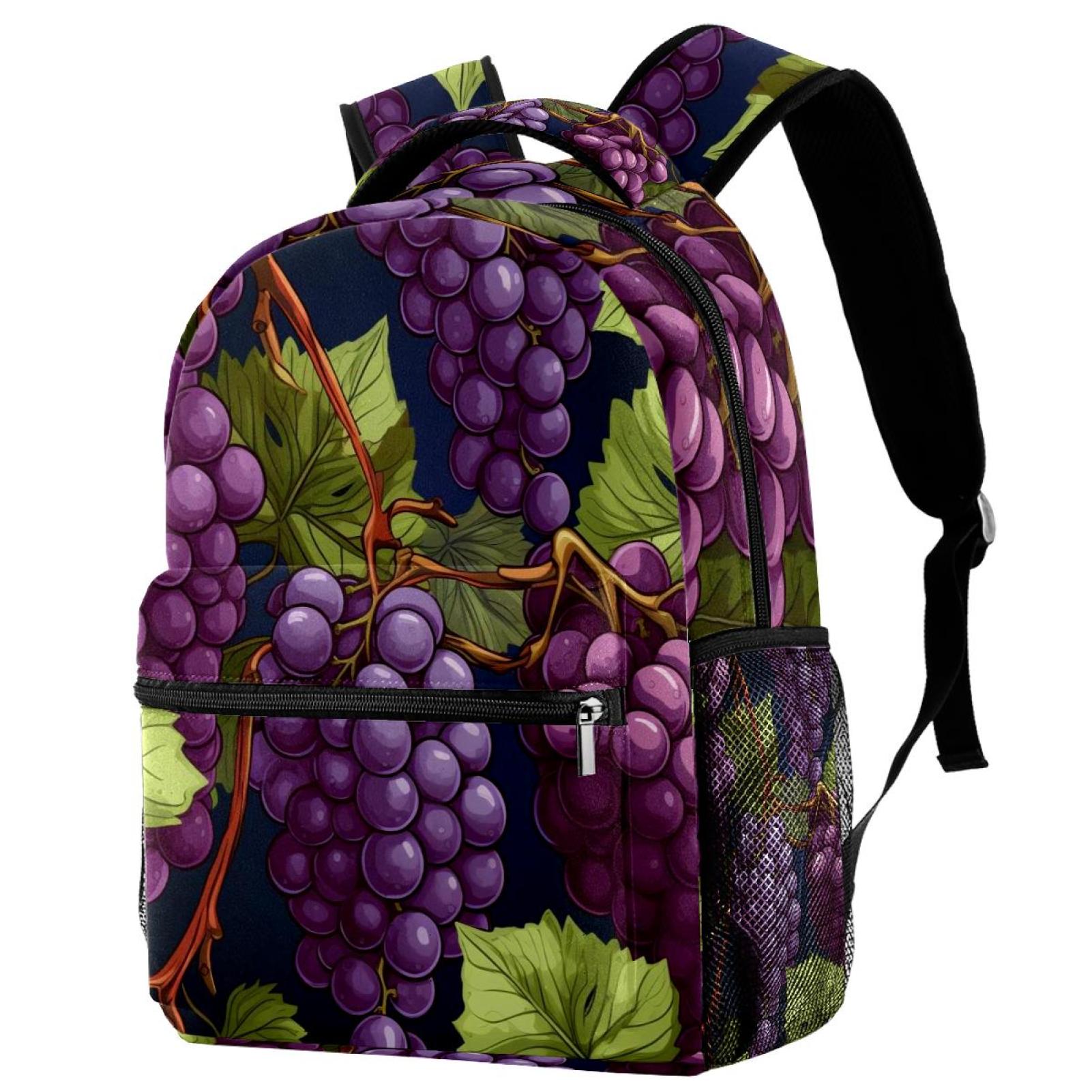 Grapes Casual Backpack School Backpacks Lightweight Bookbag with 1 Main ...