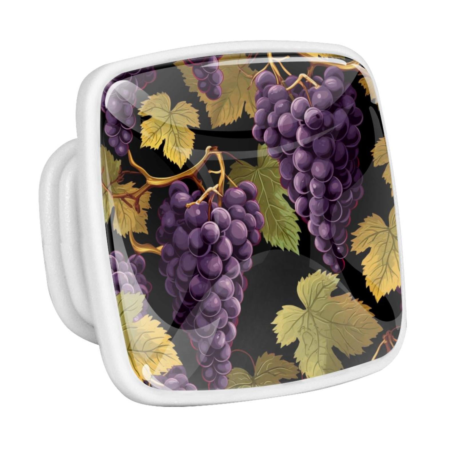 Grapes Fluorescent Drawer Pulls with Screws Square 4-Pack Glow Dark Knobs for Cabinets Wardrobes ...