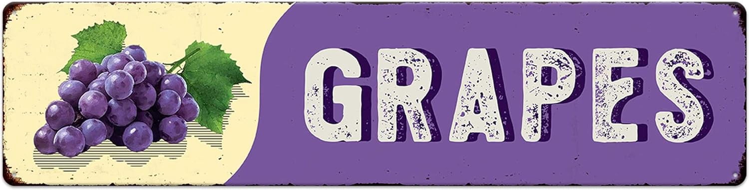 Grapes Fruit Metal Sign Vintage Retro Tin Signs Art Poster Aluminum ...