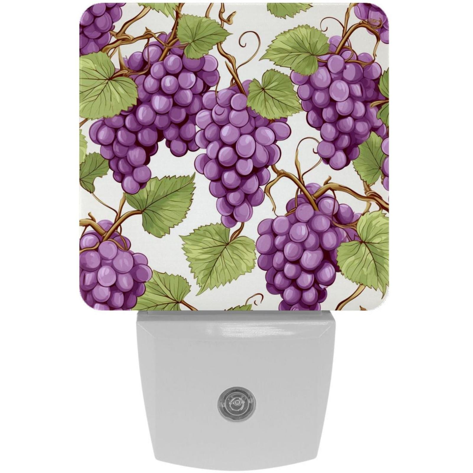 Grapes LED Square Night Light - Energy Efficient Plug-in Nightlight with Auto Sensor for Bedroom ...