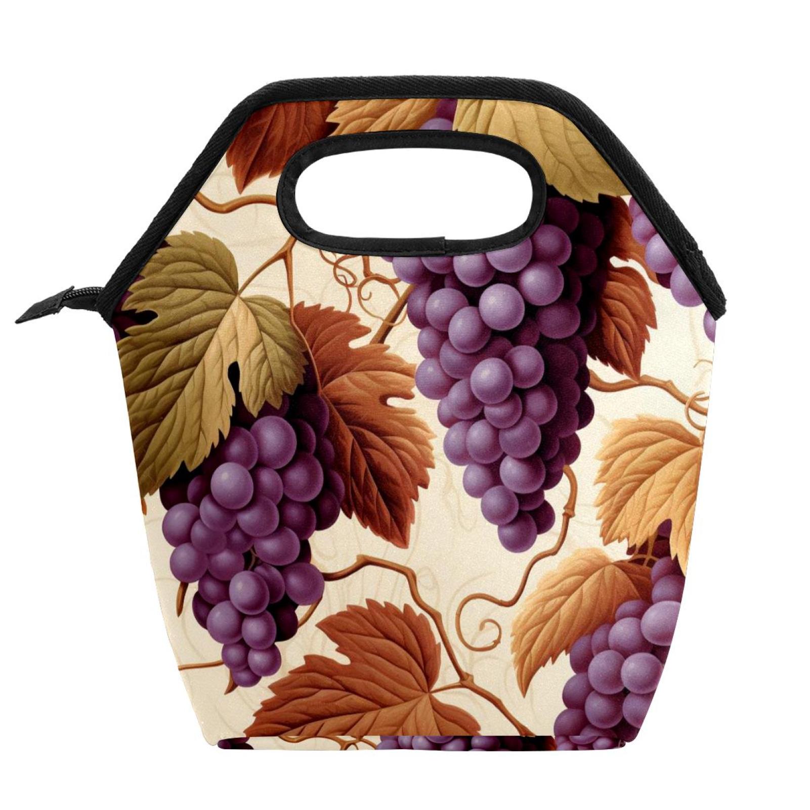 Grapes Large Capacity Lightweight Printed Insulated Ideal Lunch Bag ...