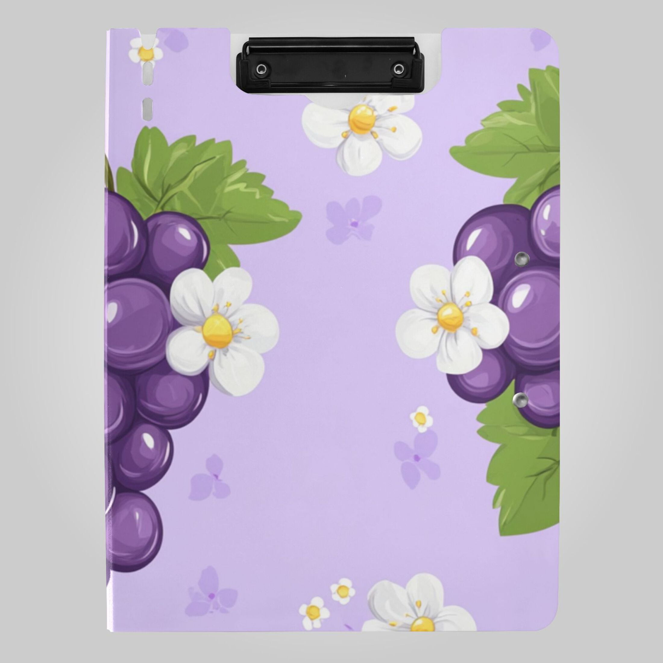 Grapes Leaves Daisies Foldable Binder Folder Clipboard with Pen Slot ...