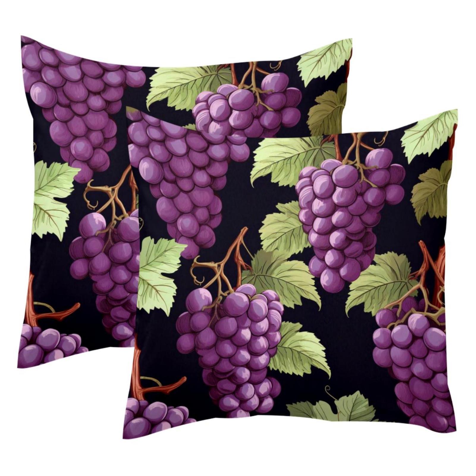 Grapes Luxurious Velvet Throw Pillow Inserts 2PCS Chair Pillow Covers ...