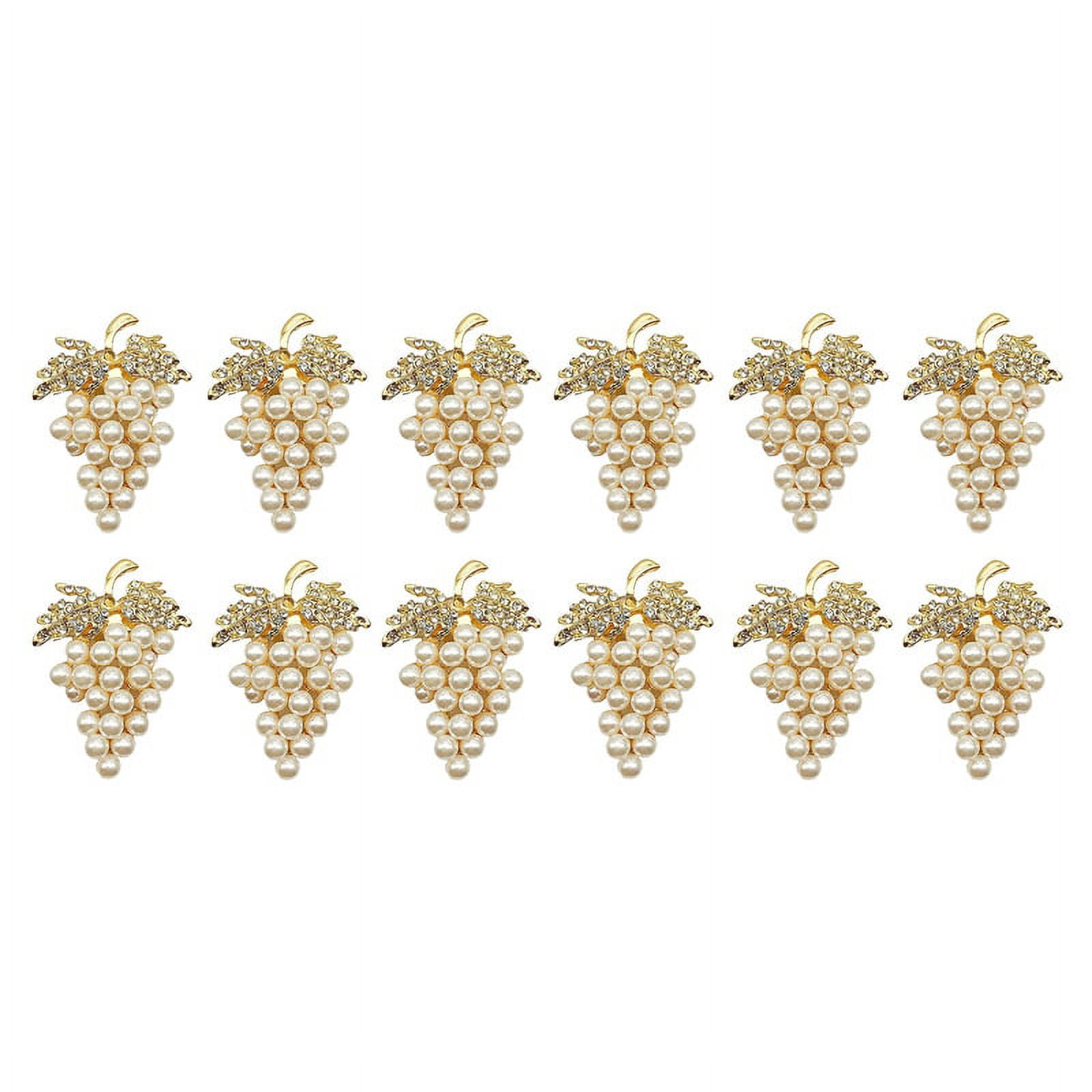 Grapes Napkin Rings Set of 12, with Glittering Imitation Diamond and ...