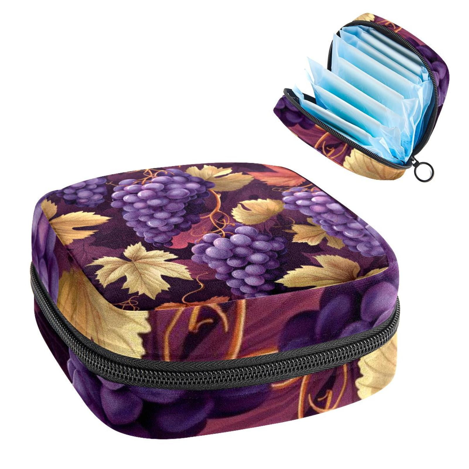 Grapes Sanitary Napkin Bags Storage Bag Hiking Pouch Small Canvas ...