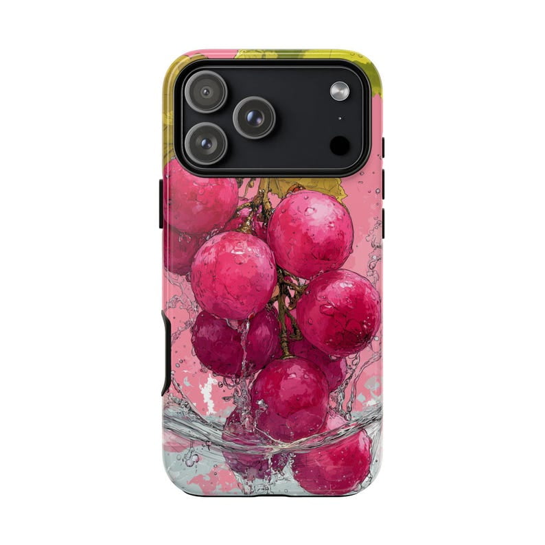 Grapes Splashing Water Fruit Illustration Artistic Protective Phone ...
