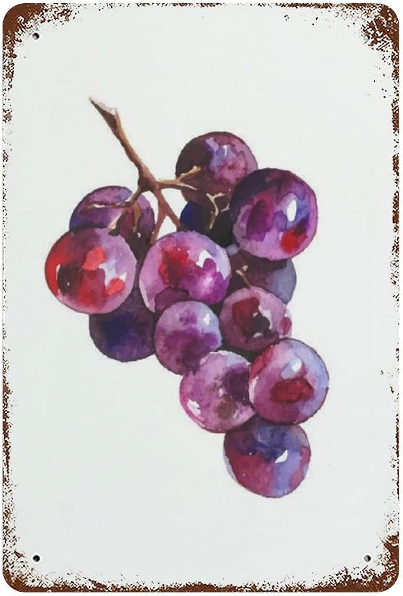 Grapes Summer Fruit Retro Metal Tin Sign Retro Wall Decor Vintage ...