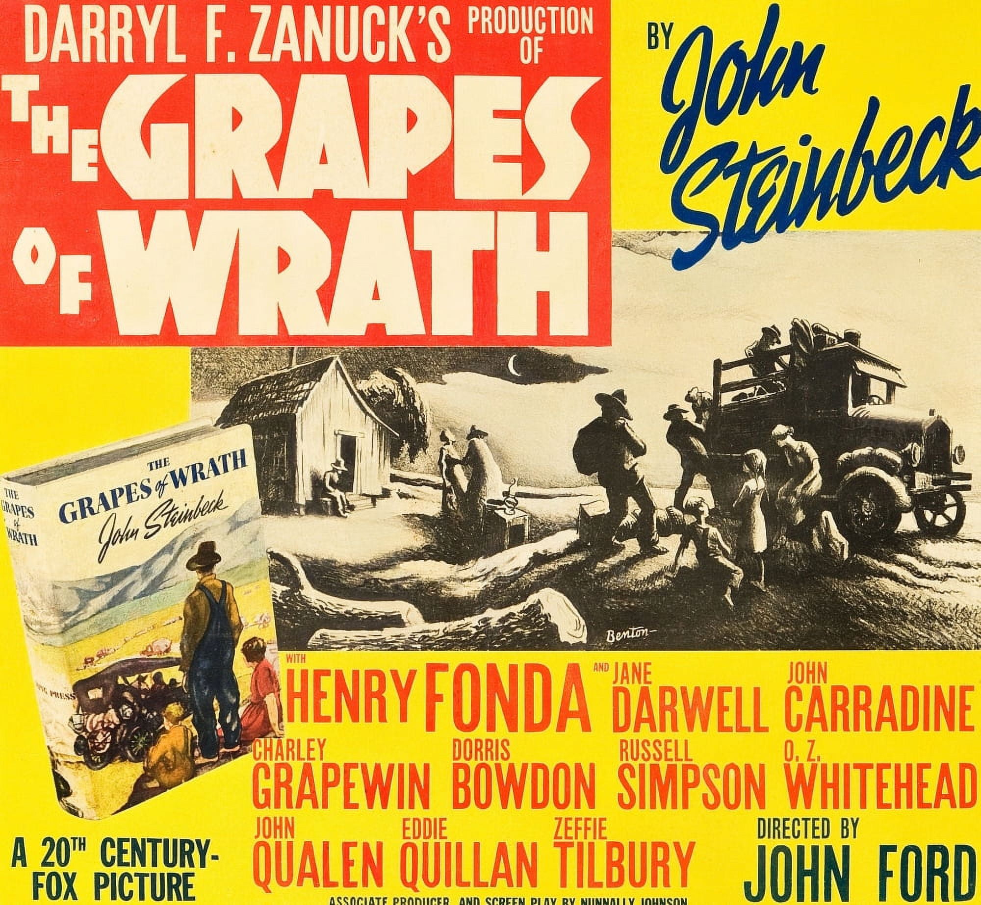 The Grapes Of Wrath Poster Art With Thomas Hart Benton Illustration ...