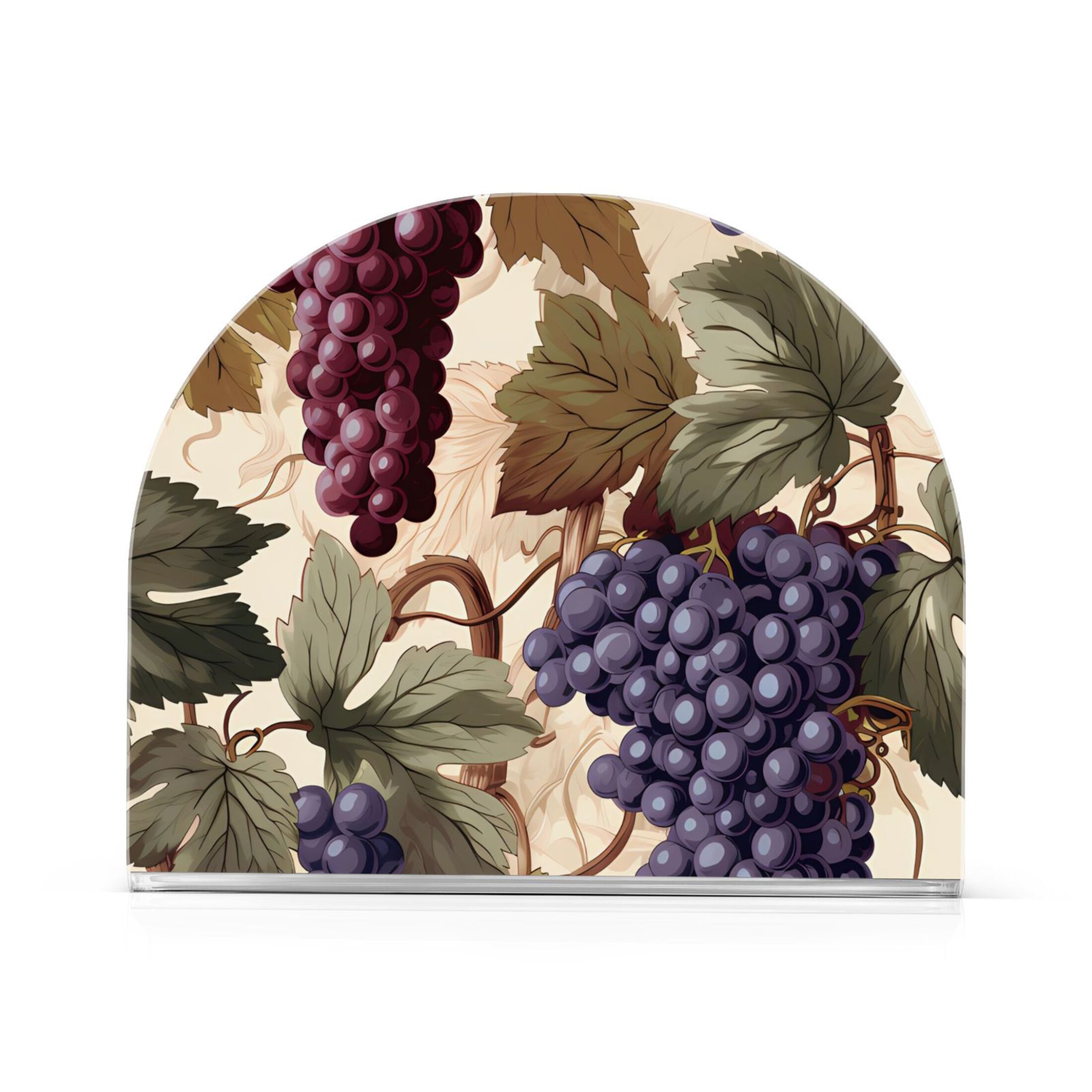 Grapes with Leaves Acrylic Napkin Holder Clear Paper Tissue Dispenser ...