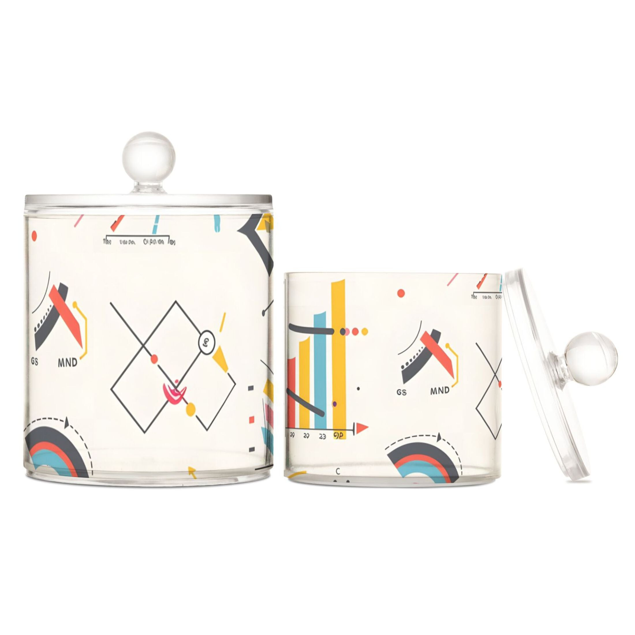 Graph Chart Mathematic Translucent Plastic Cans Storage Canisters with ...