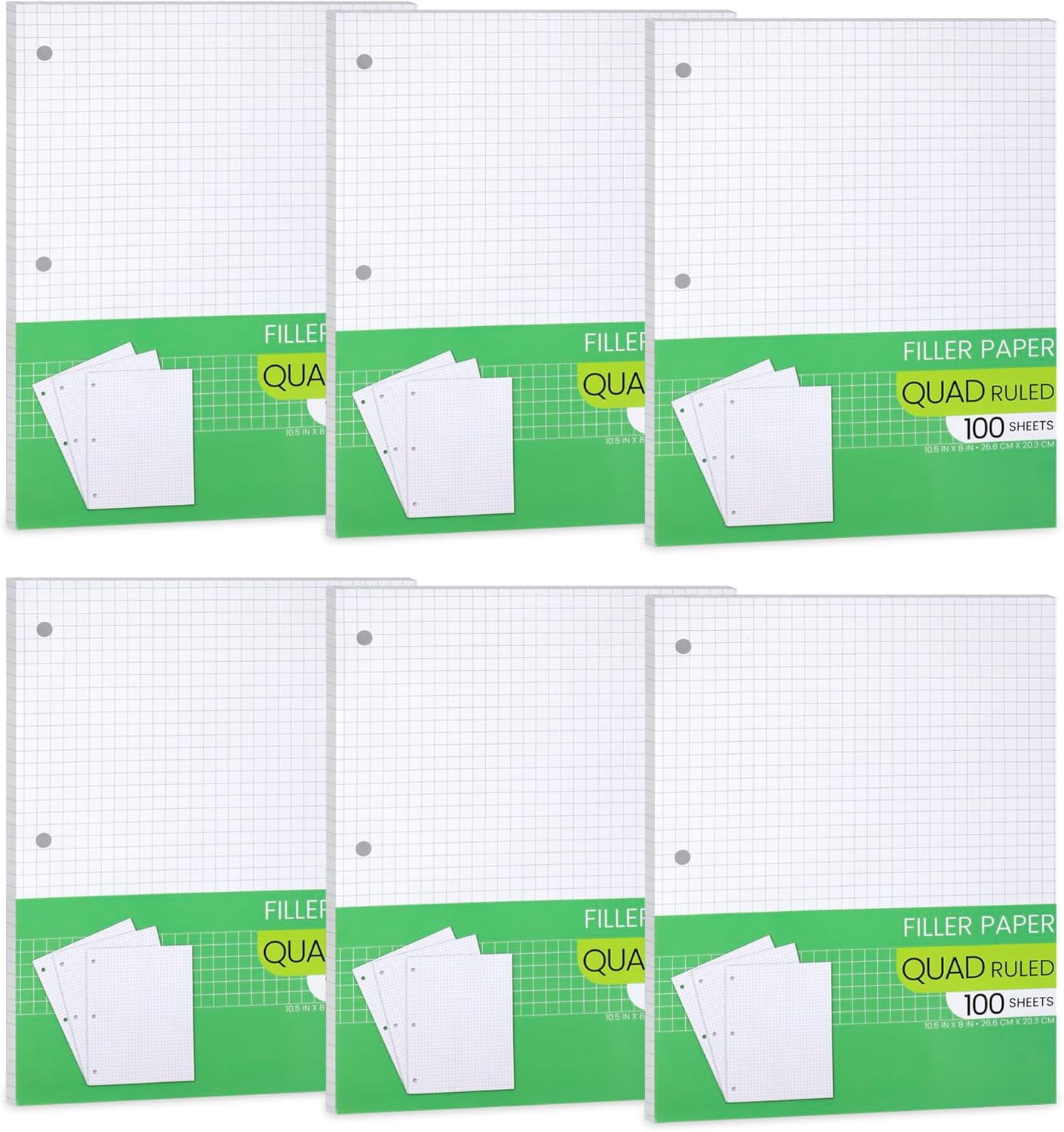 Graph Paper, Filler Paper Loose leaf Graph Paper - 8” x 10.5" - Graph ...