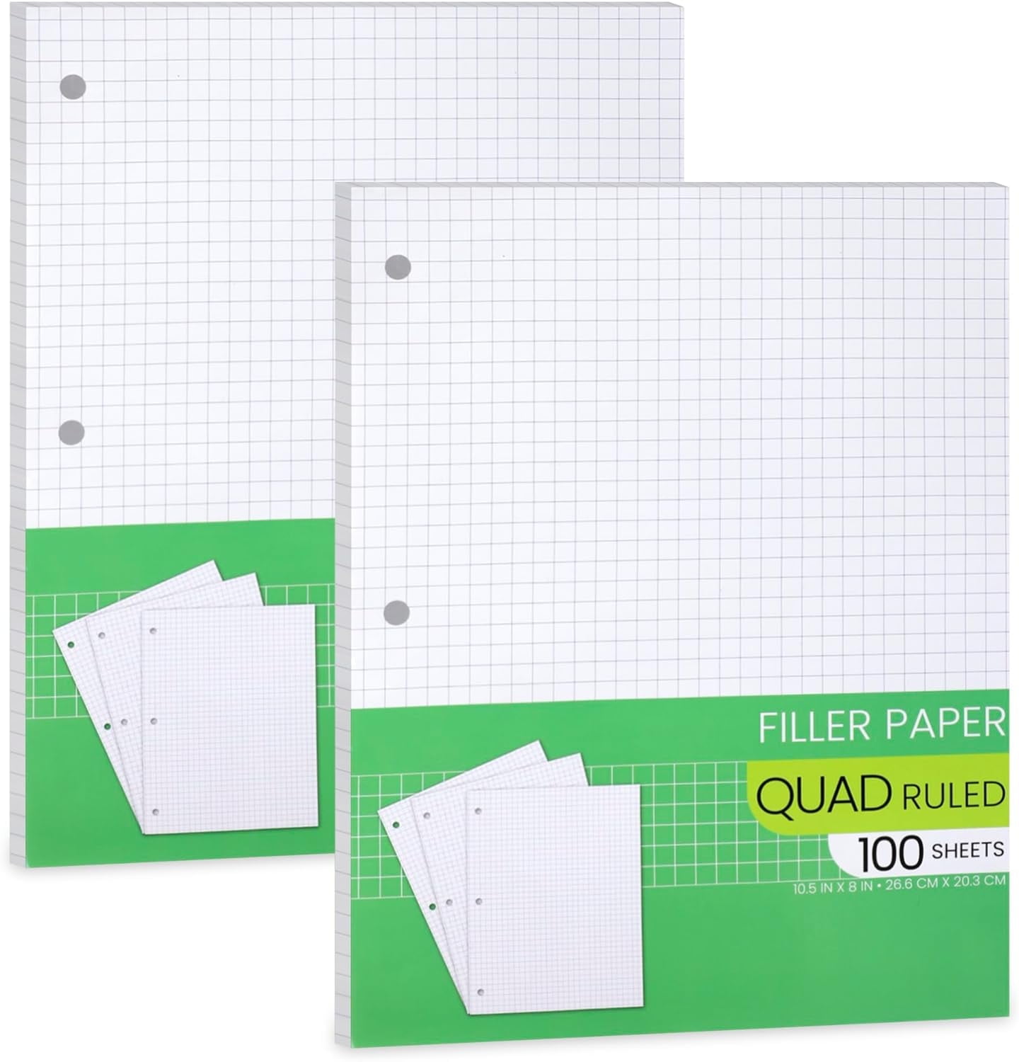 Graph Paper, Filler Paper Loose leaf Graph Paper - 8” x 10.5" - Graph ...