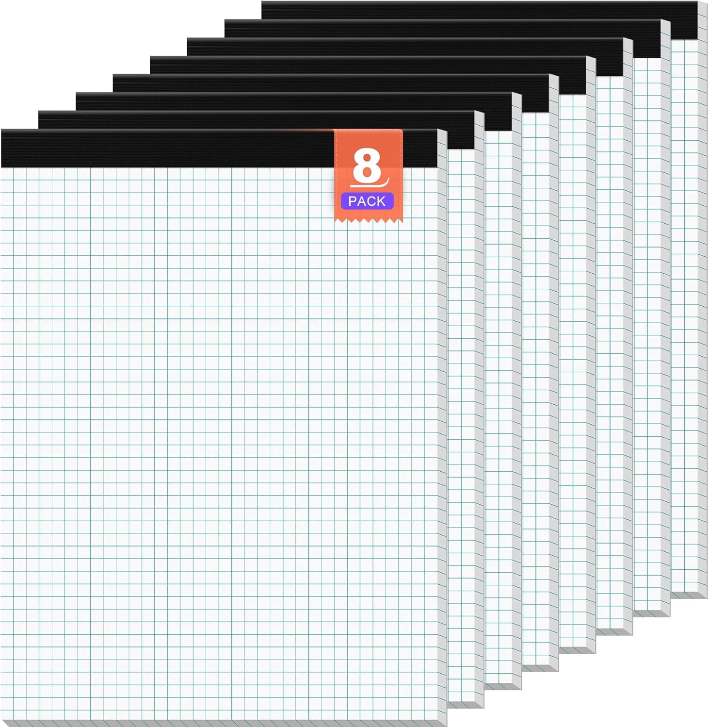 Graph Paper, Grid 8.5 x 11 Paper Pad 4x4 (4 Square per Inch), 8 Pack ...