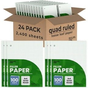 Pen+Gear Quad Filler Paper, Graph Ruled 4x4, 80 Sheets, 8" x 10.5 ...