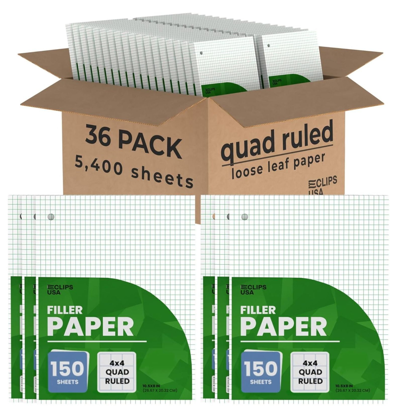 Graph Paper, Loose Leaf Graph Paper, 4 x 4 An Inch Quad Ruled Graph ...
