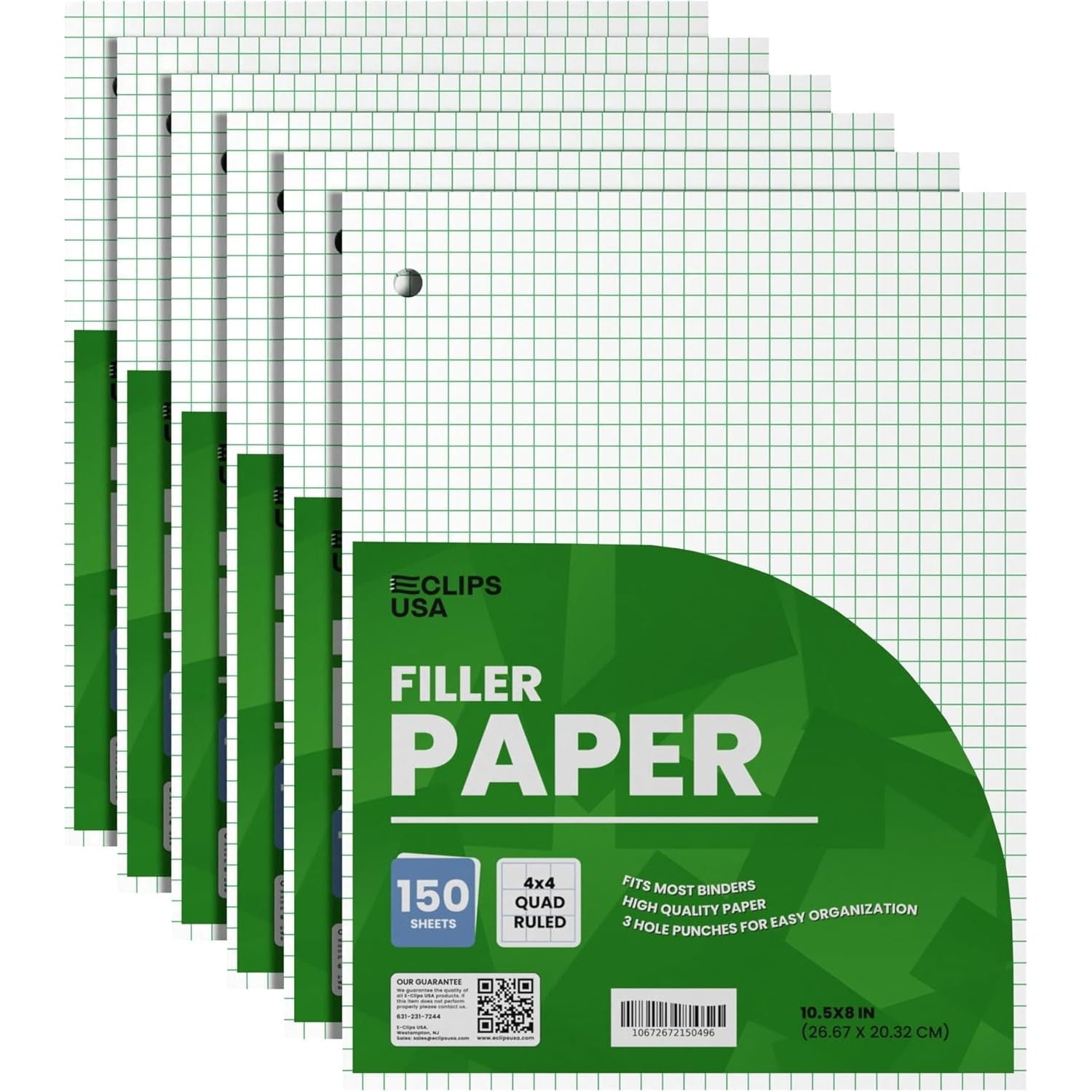 Graph Paper, Loose Leaf Graph Paper, 4 x 4 An Inch Quad Ruled Graph ...