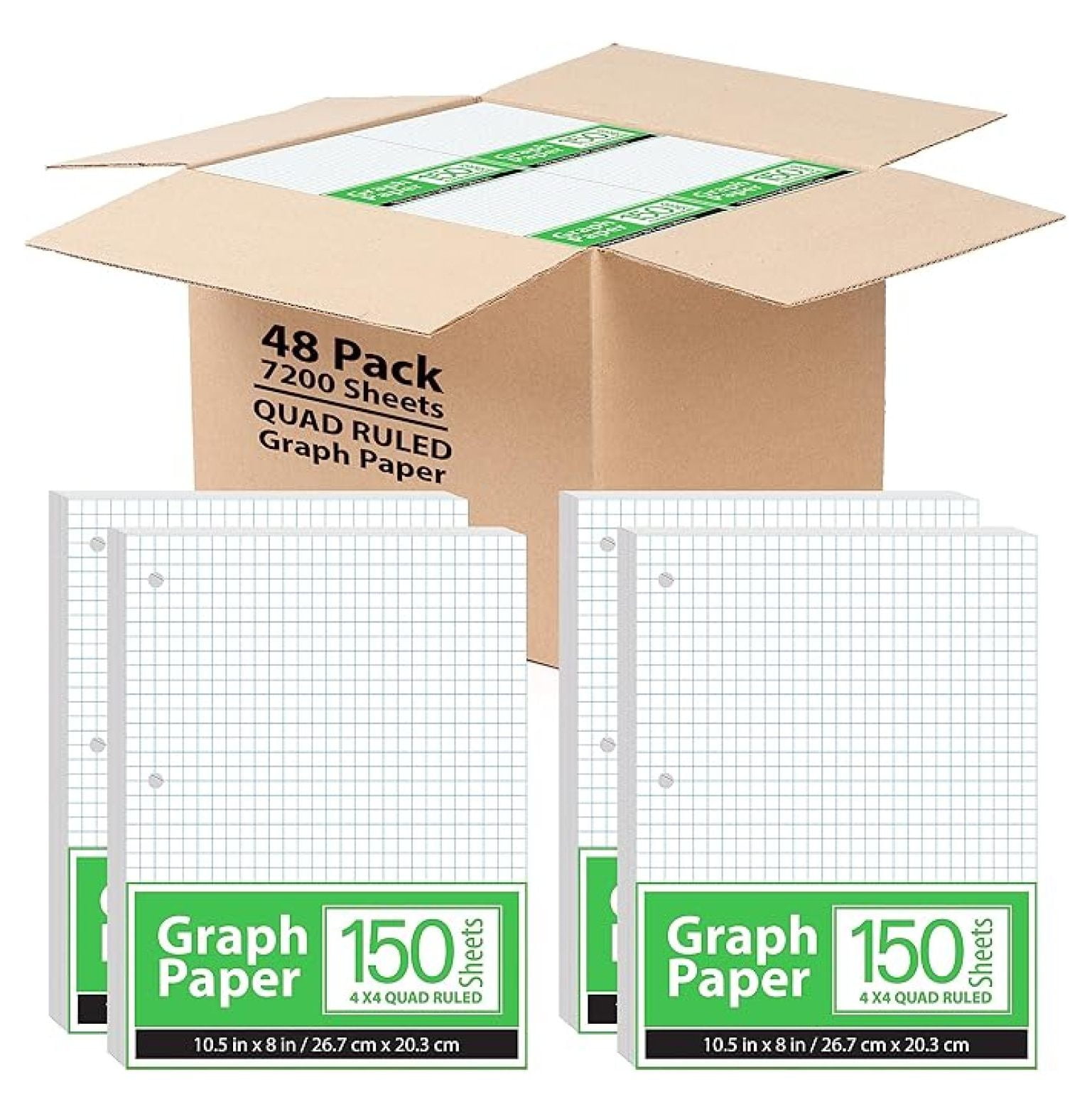 Graph Paper, Loose Leaf Graph Paper, 4 x 4 Squares Per Inch Quad Ruled ...