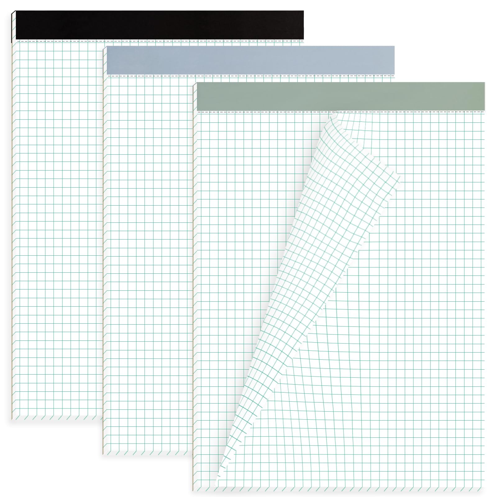Graph Paper Notebook 8.5 x 11, 3 Pack Quad Grid Paper Pad, 70Gsm 4x4 ...