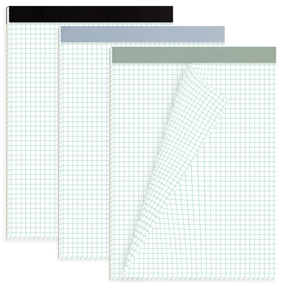 Graph Paper Notebook 8.5 x 11, 3 Pack Quad Grid Paper Pad, 70Gsm 4x4 ...