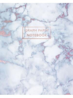 Graph Paper Notebook: Radiant Moonstone, White Grey Marble - 8 x 10 - 5 ...