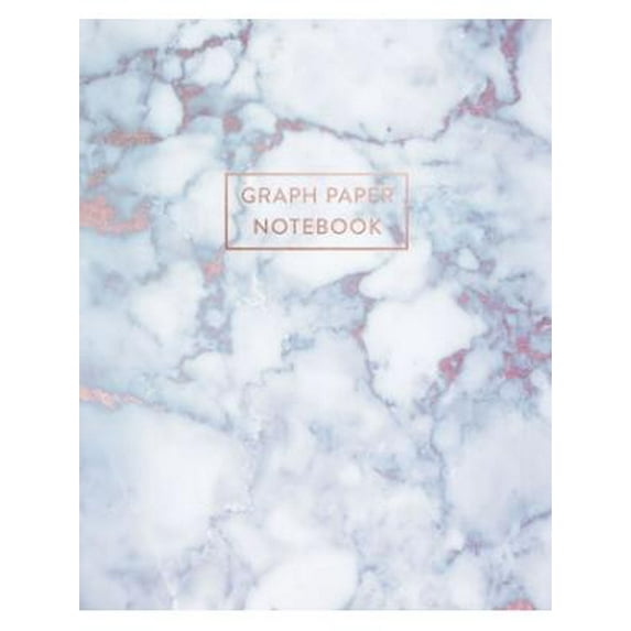 Graph Paper Notebook: Radiant Moonstone, White Grey Marble - 8 x 10 - 5 ...