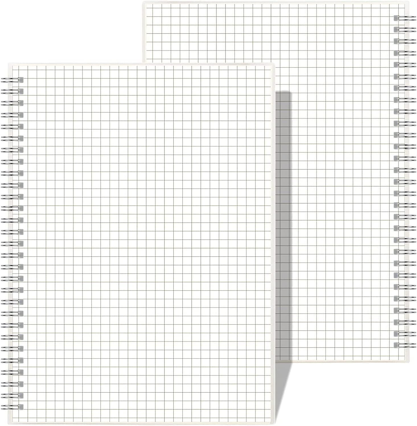 Graph Paper Notebook Spiral 2 Pack - Large B5 Grid Notebook 7.3"X 10", 100GSM Thick Graph Grid ...