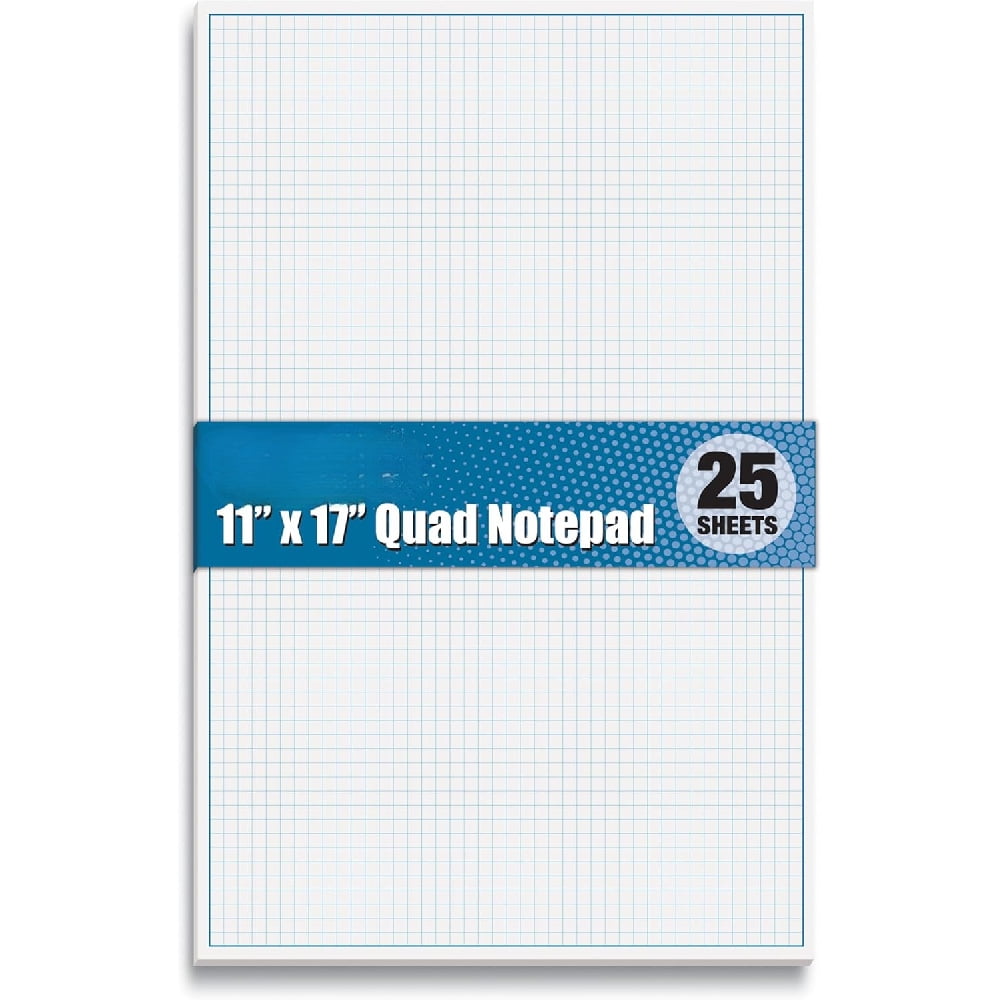 Graph Paper Pad, 17" x 11", 25 Sheets, Blue Line Border, Blueprint ...