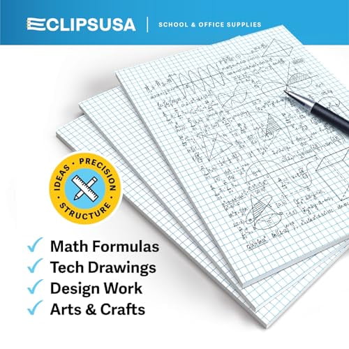 Graph Paper Pad, Graph Paper Notebook, 4 x 4 An Inch Quad Ruled Graph ...