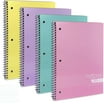 BAZIC Spiral Fat Book Notebook 4"x5.5", 180 Sheets, Assorted Color, 4 ...