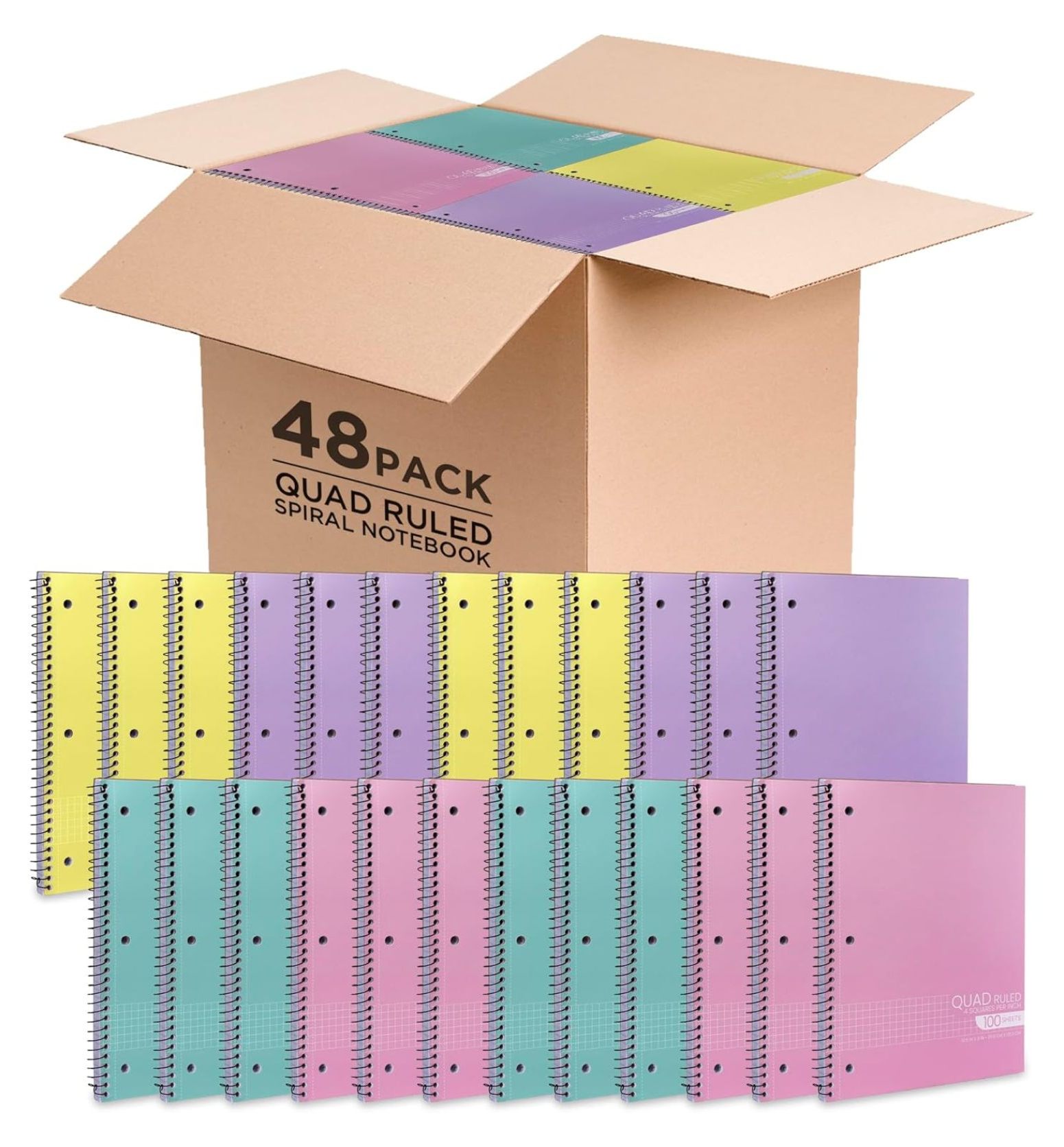 Graph Paper Spiral Notebook - Graph Paper Notebook, Quad Ruled Grid ...