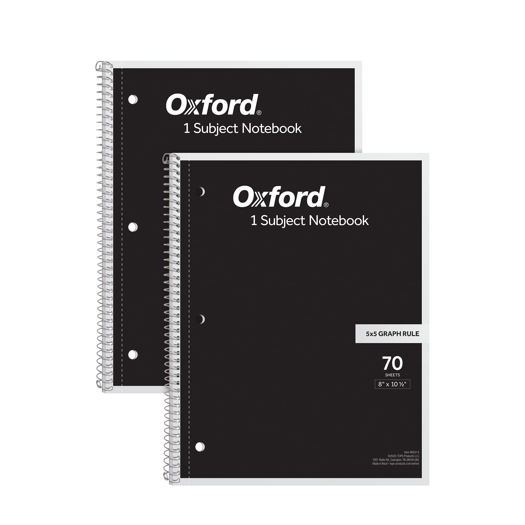 2 Pack Graph Paper Notebooks, 1 Subject 5x5 Grid, 70 Perforated Sheets ...