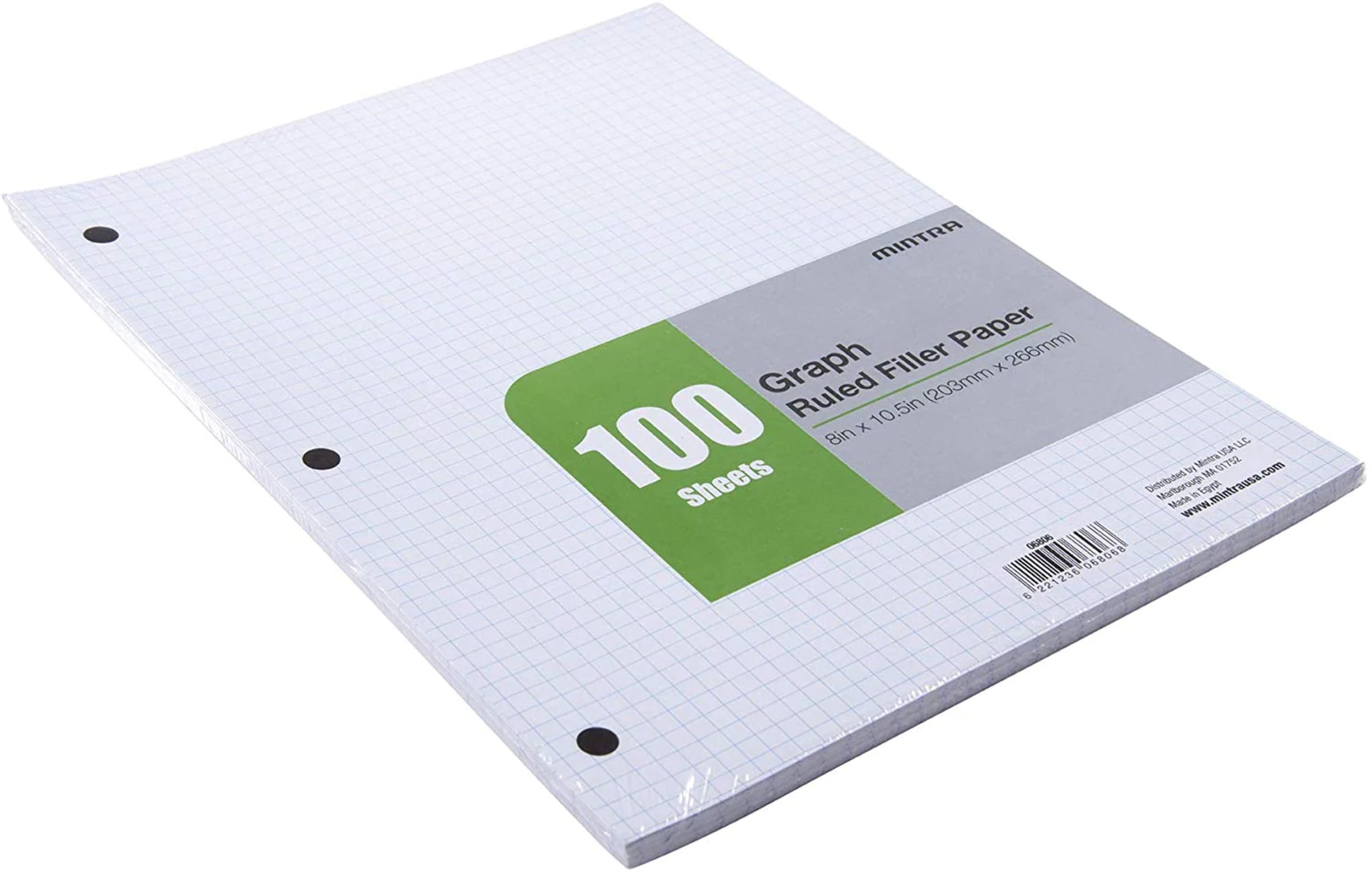 Mintra Office 4 Pack Filler Loose Leaf Paper, Graph Ruled, Reinforced ...