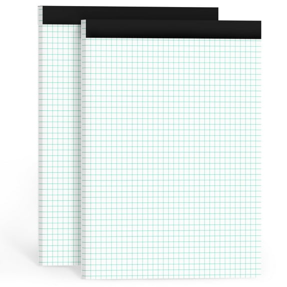 Graph paper pads 8.5 x 11, 4x4 grid ruled notebook, 2 pack 1/4 inch ...