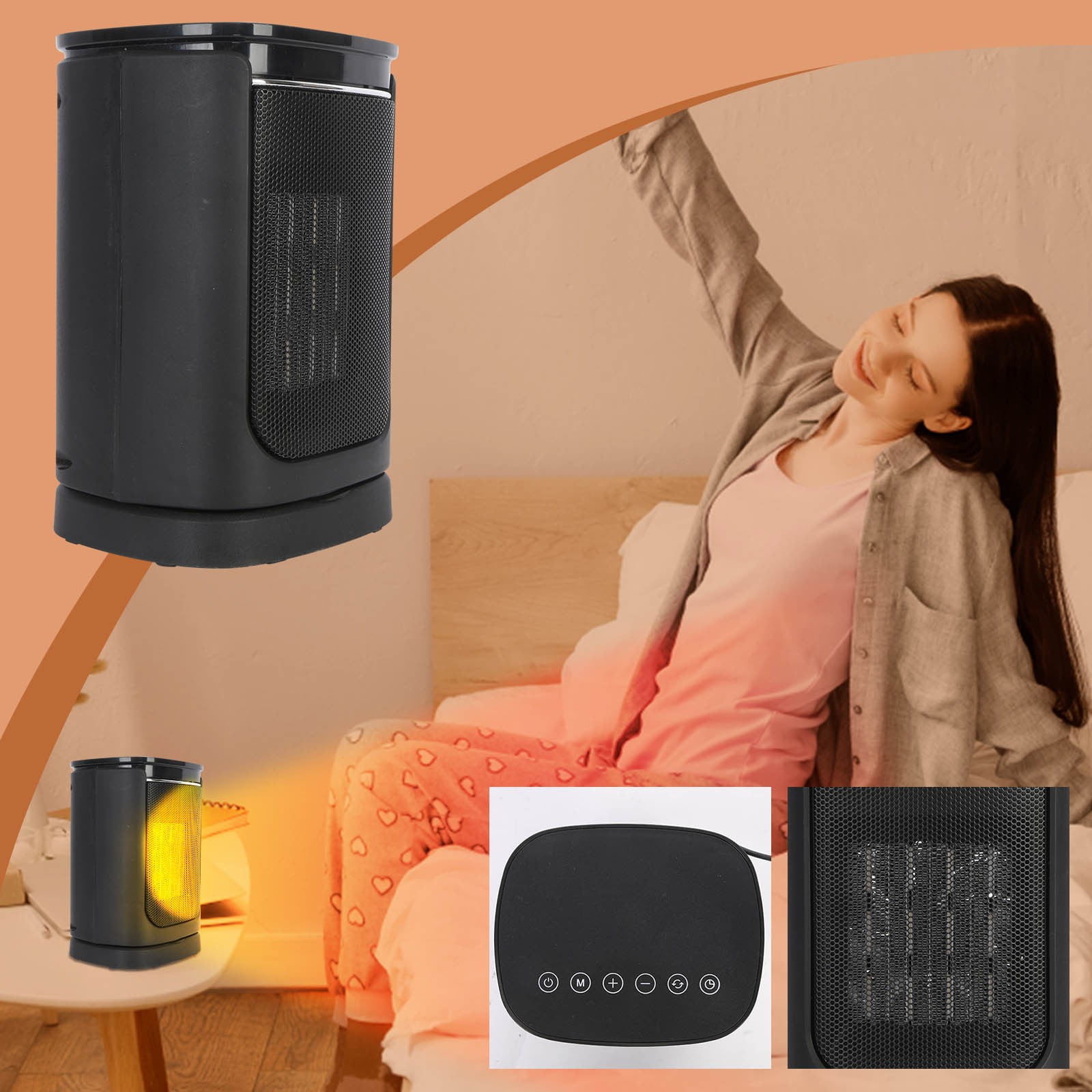 Graphene Heaters,1800W Portable Ceramic Heater With Fan, Fast Heating ...