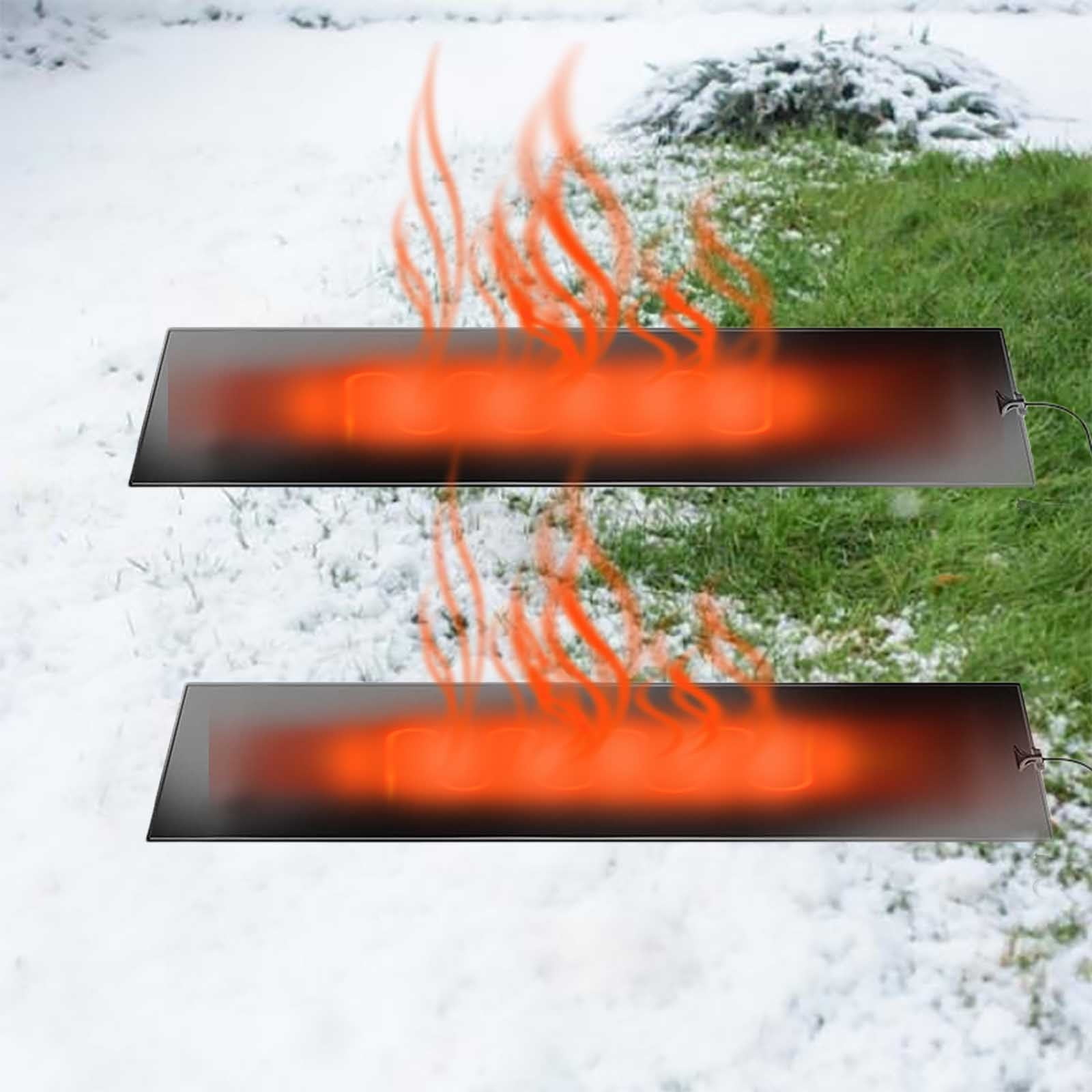160W Snow Removal Mat Heated Snow Melting Mat - 10x30in Rubber Ice ...