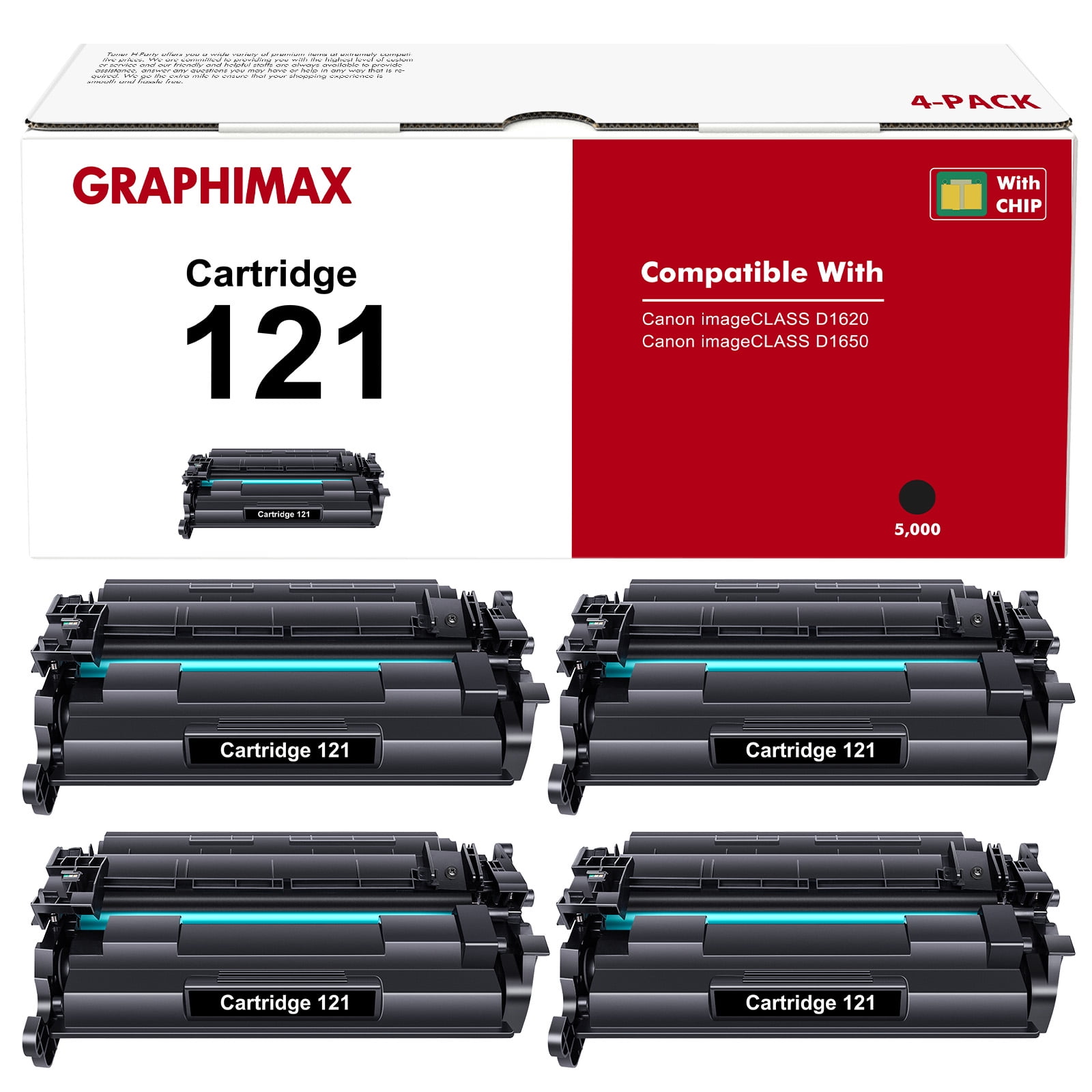GraphiMax 121 Toner Cartridge Compatible for Canon 121 CRG121 Black ...