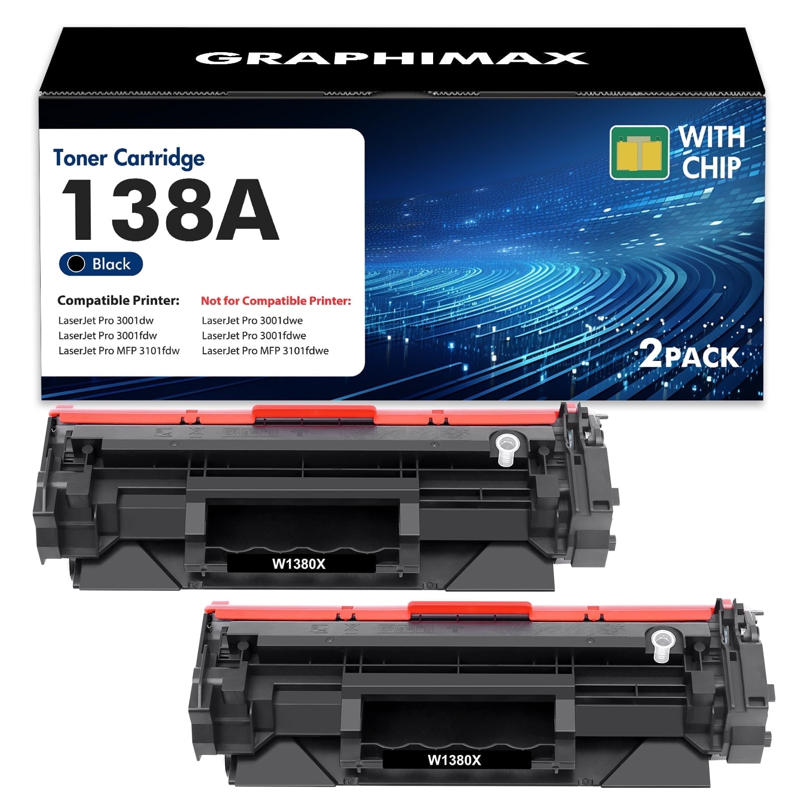 GraphiMax 138A W1380A With Chip Toner Cartridge Replacement Compatible ...