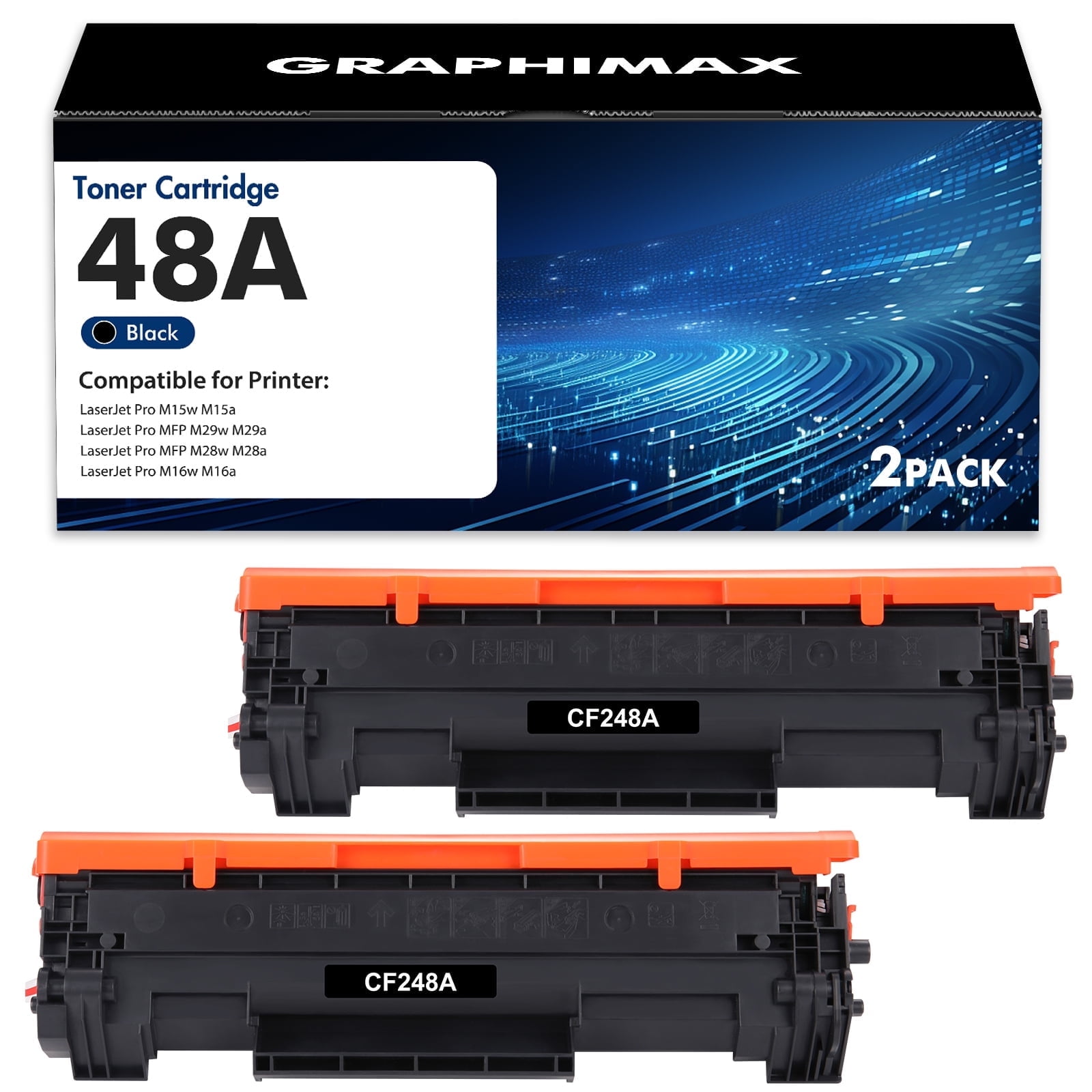 GraphiMax 48A CF248A Toner Compatible for 48A CF248A for Laserjet Pro MFP M15w M29w M28w M15a ...
