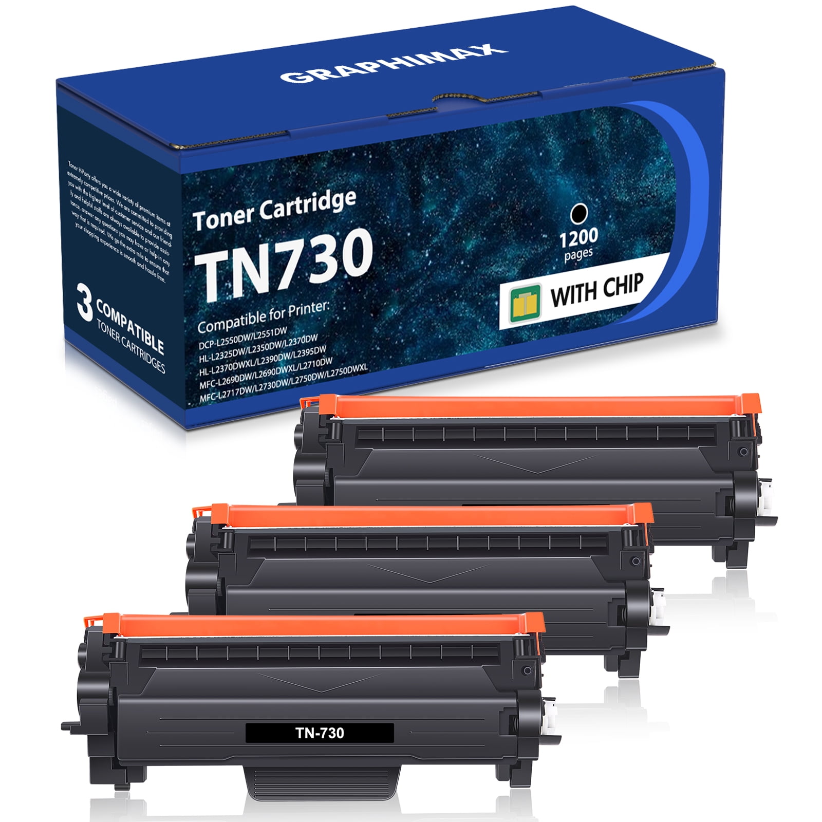 GraphiMax TN730 Toner Cartridge Compatible for Brother TN730 TN-730 ...