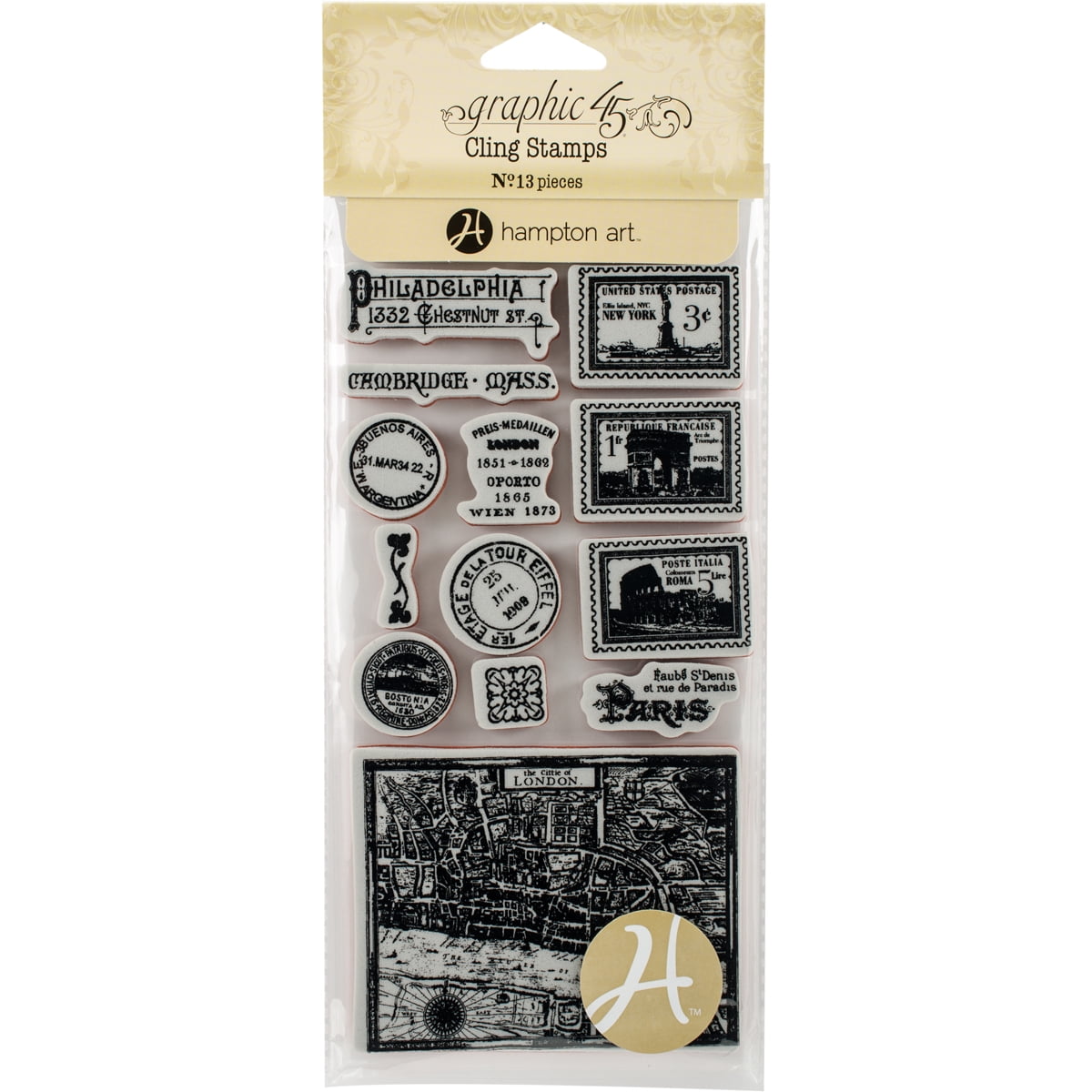 Graphic 45 Cityscapes Cling Stamps-#2, Pk 1, Hampton Art - Walmart.com