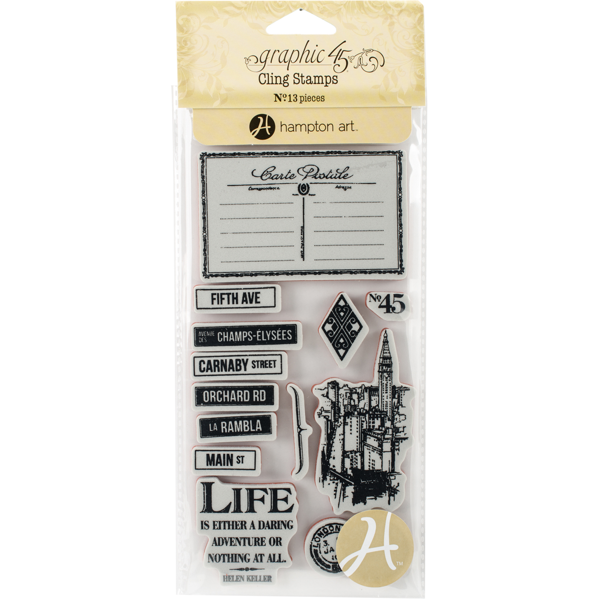 Graphic 45 Cityscapes Cling Stamps-#3, Pk 1, Hampton Art - Walmart.com