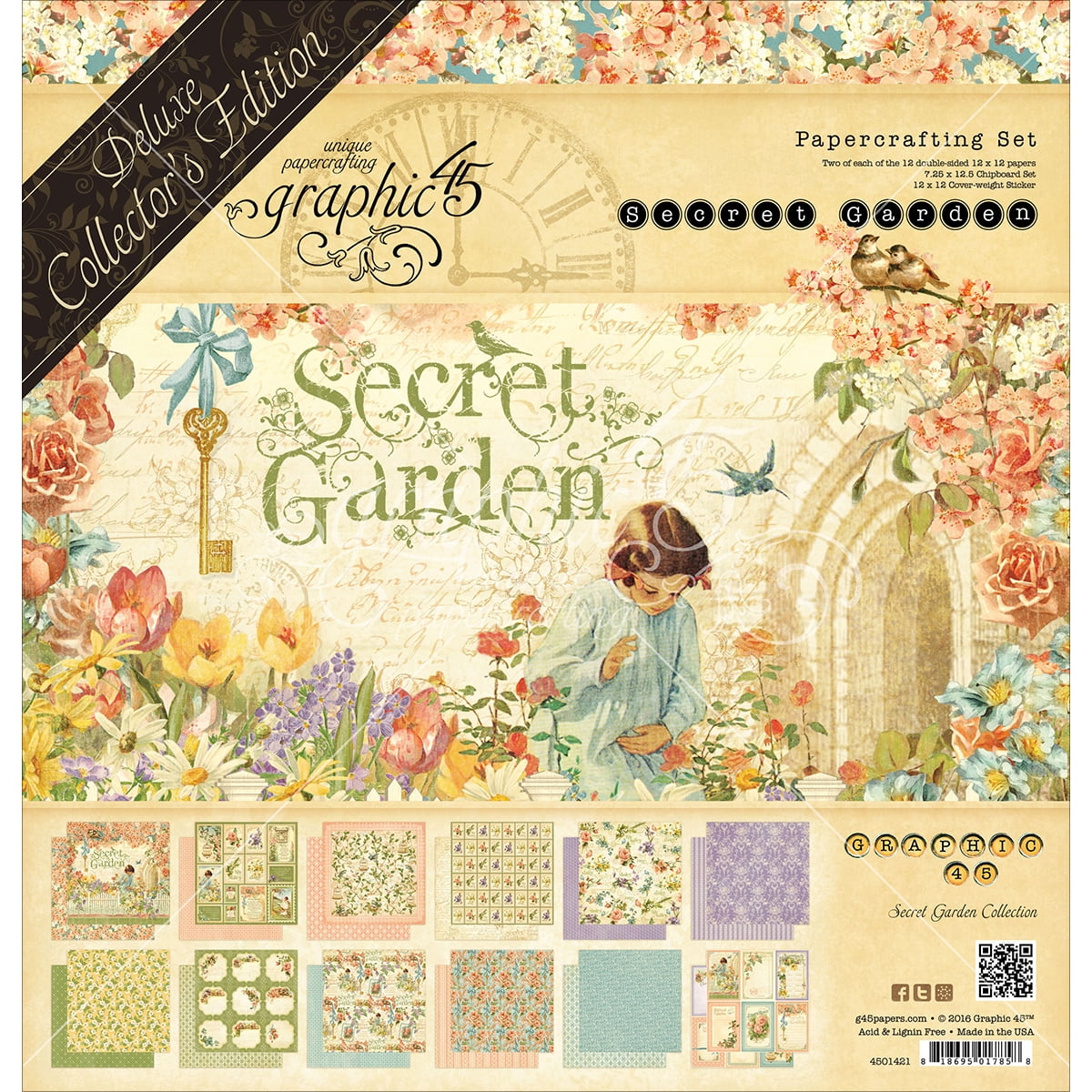 Graphic 45 Deluxe Collector's Edition Pack 12"X12" Secret Garden ...