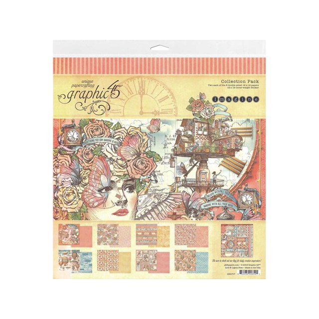 Graphic 45 Imagine Collection Pack 12x12 - Walmart.com