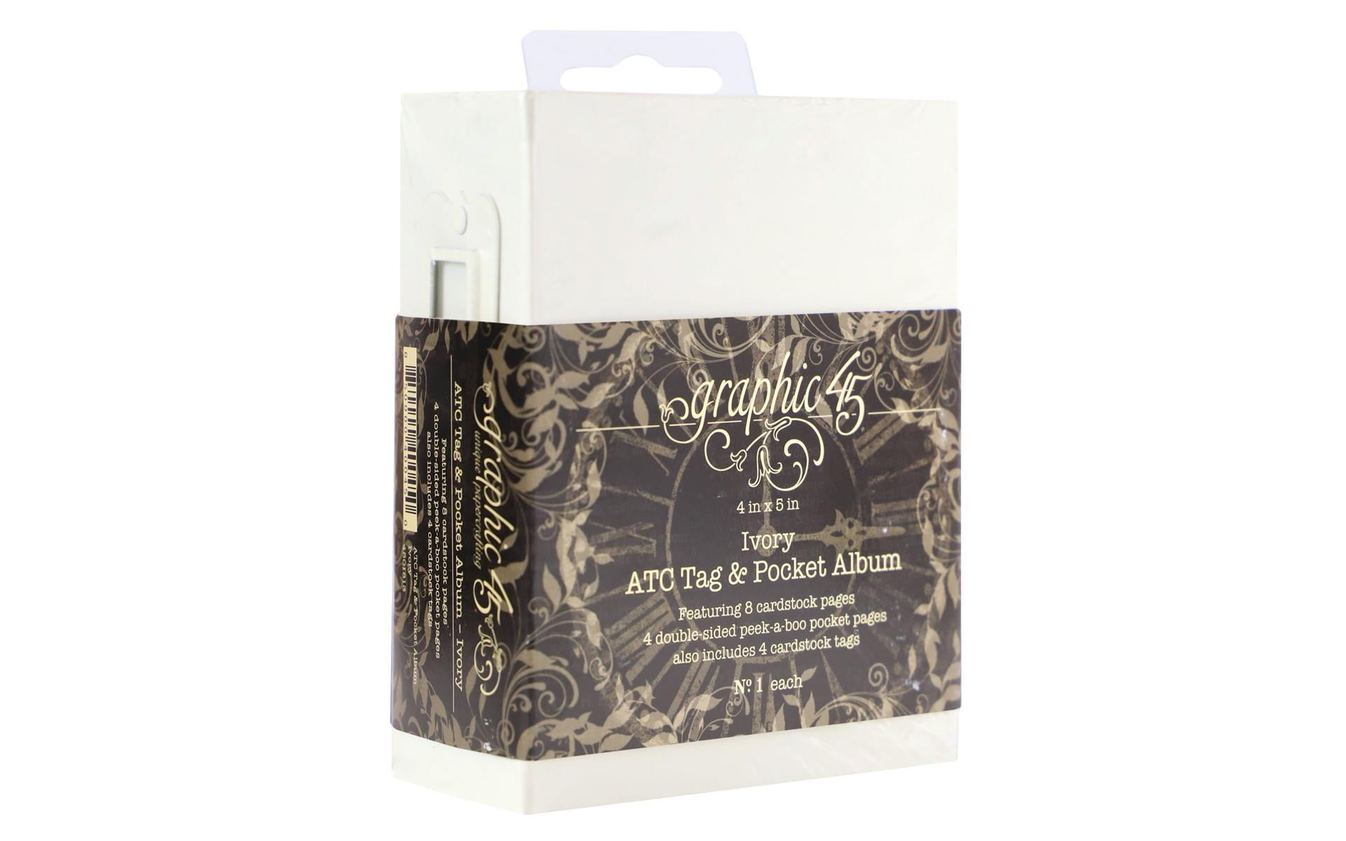 Graphic 45 Staples ATC Album 4x5 Tag&Pocket Ivory - Walmart.com