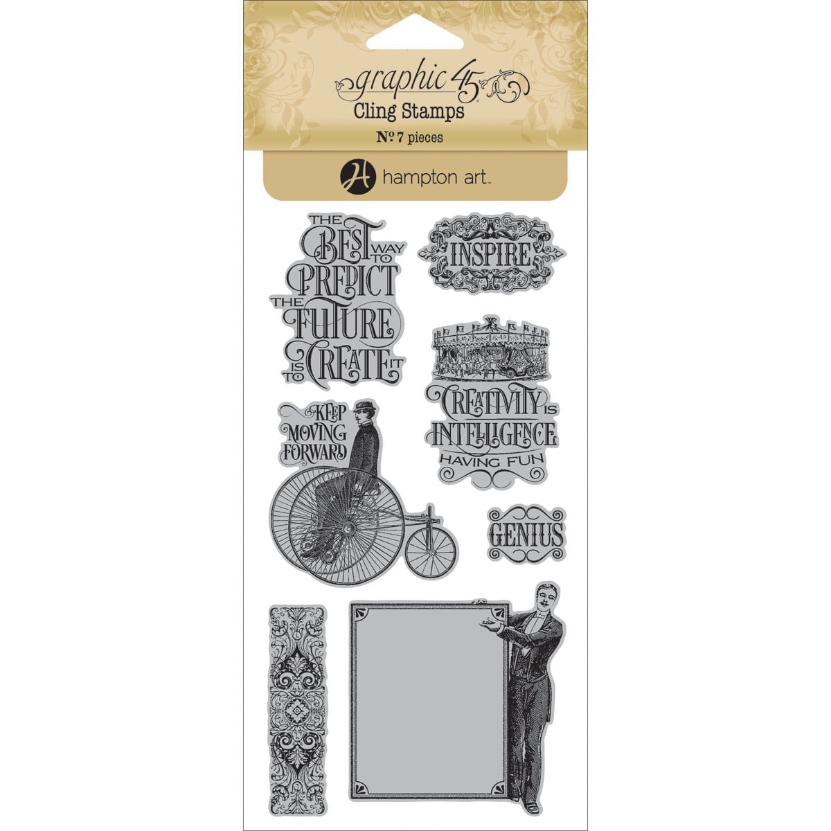 Graphic 45 World'S Fair Cling Stamps-#1 - Walmart.com